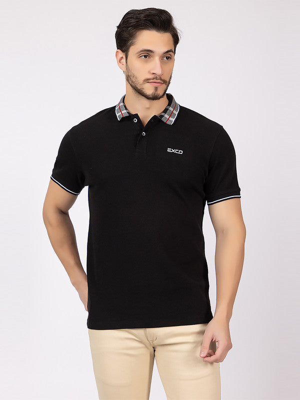 Buy MINI WAFFLE KNIT POLO WITH CHECK JACQUARD SEMI INTARSIA COLLAR WITH ...