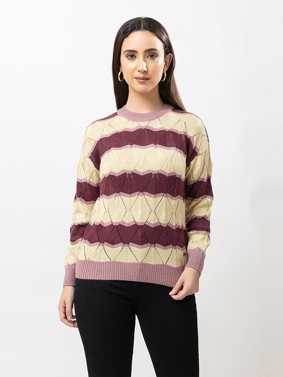 Women's Crew-Neck Striped Sweater – OCTAVE CLOTHING PRIVATE LIMITED