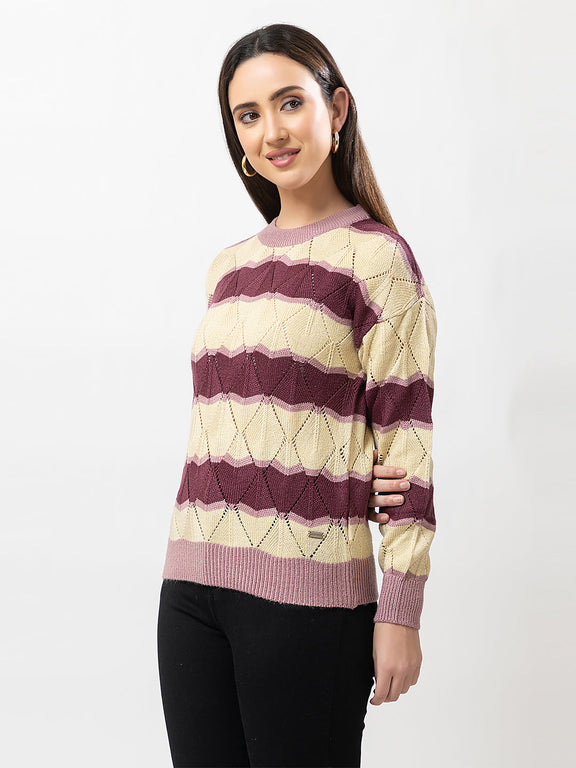 Women's Crew-Neck Striped Sweater – OCTAVE CLOTHING PRIVATE LIMITED